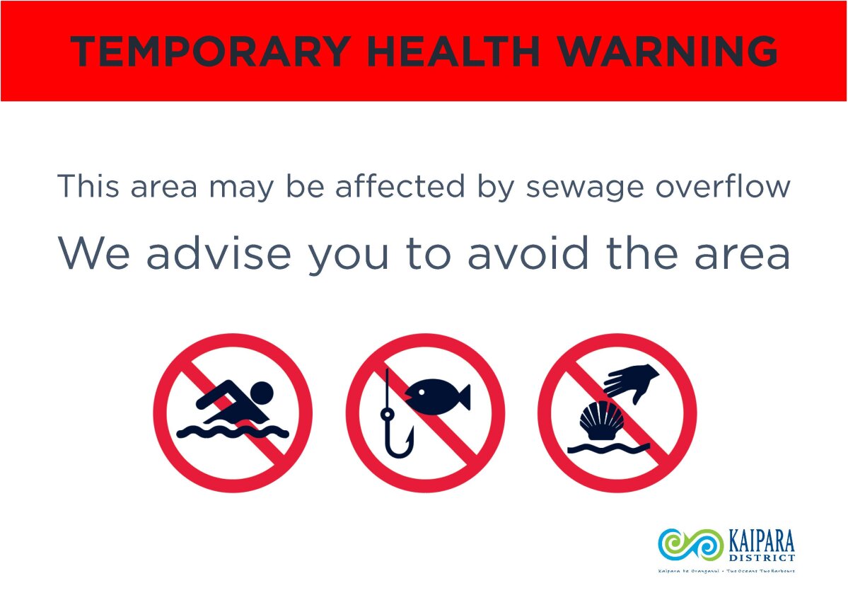 Health warning Mangawhai Estuary